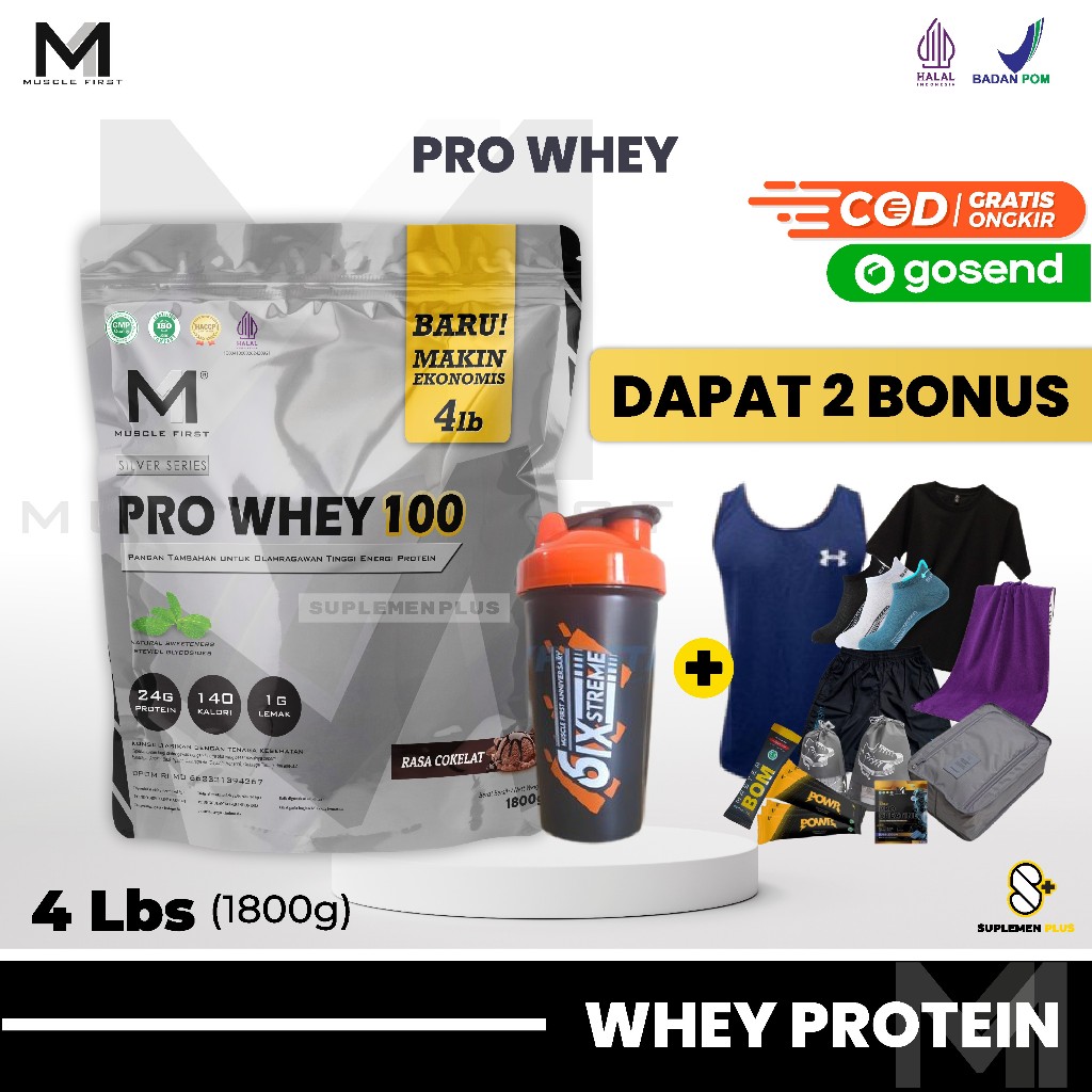 Jual MUSCLE FIRST PRO WHEY 4 LBS Susu Whey Protein Gym Enak Hemat HALAL ...