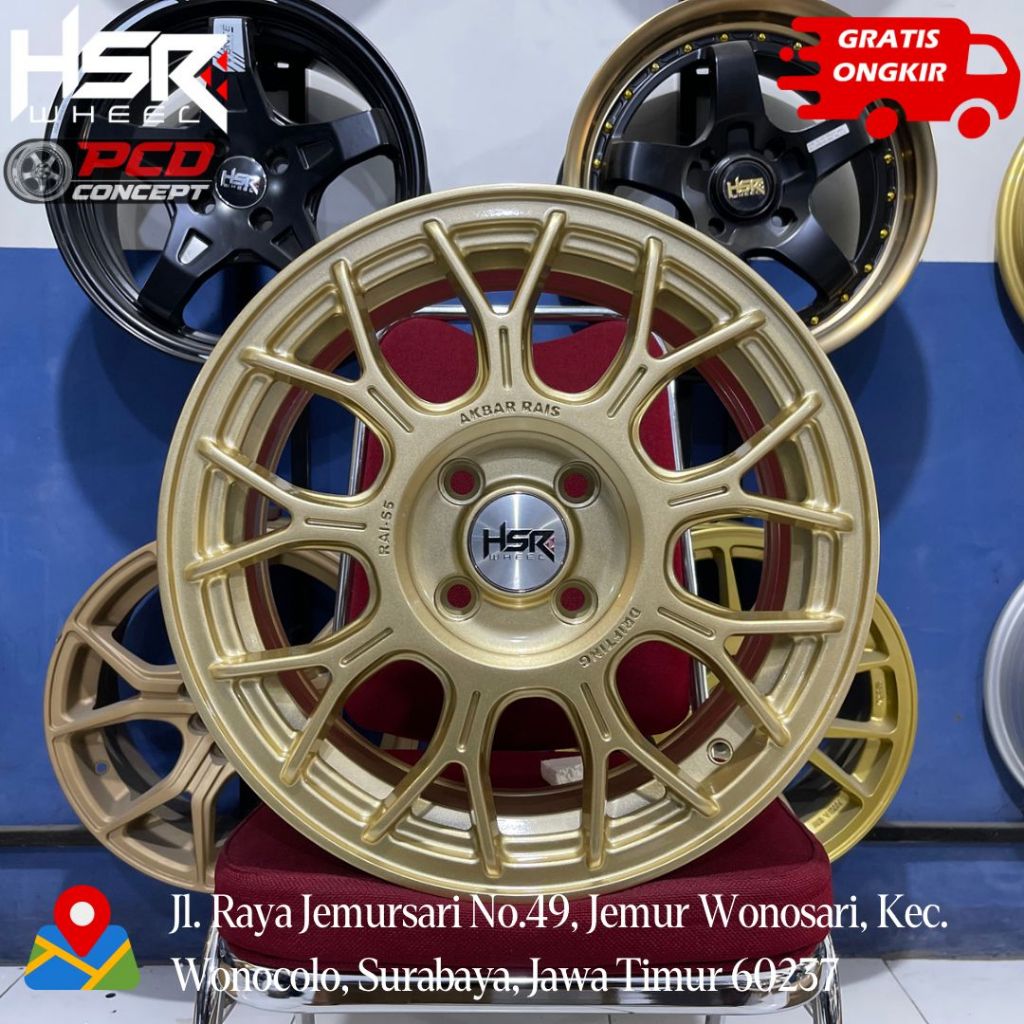 Jual Velg Mobil Racing SURABAYA HSR RAI-S5 RING 15X6,5 HOLE 4X100 ET 42 ...