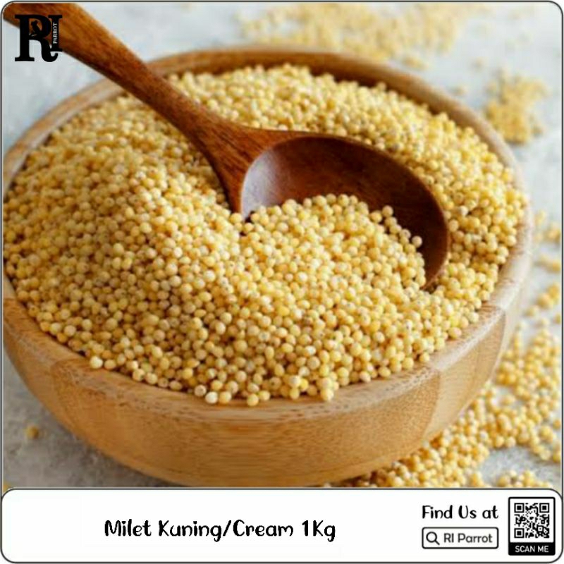 Jual MILET CREAM / KUNING 1 Kg Pakan Burng Paruh Bengkok LoveBird ...