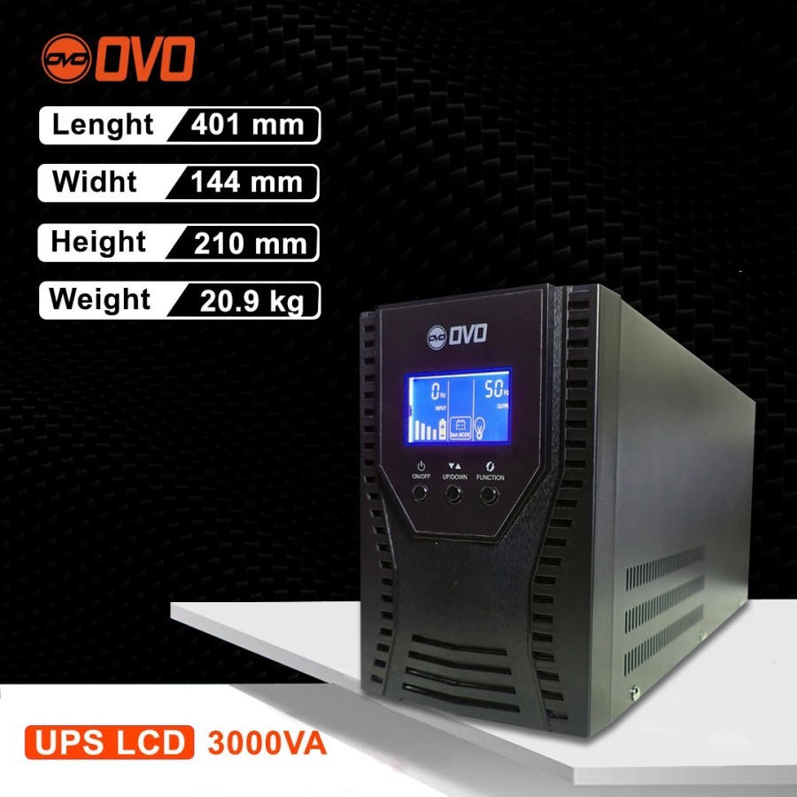 Jual UPS 3000VA 1800Watt ovo with AVR Stabilizer UPS OVO LCD 3000VA 1800W UPS 3KVA MURAH ...