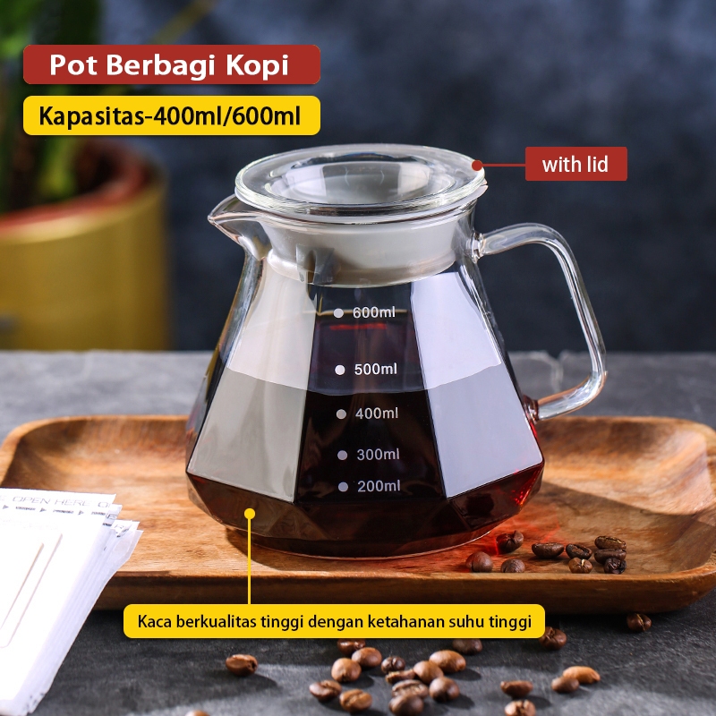 Jual Kopi Pot V60 Coffee Dripper Set Berlian Coffee Server Teko Kopi ...