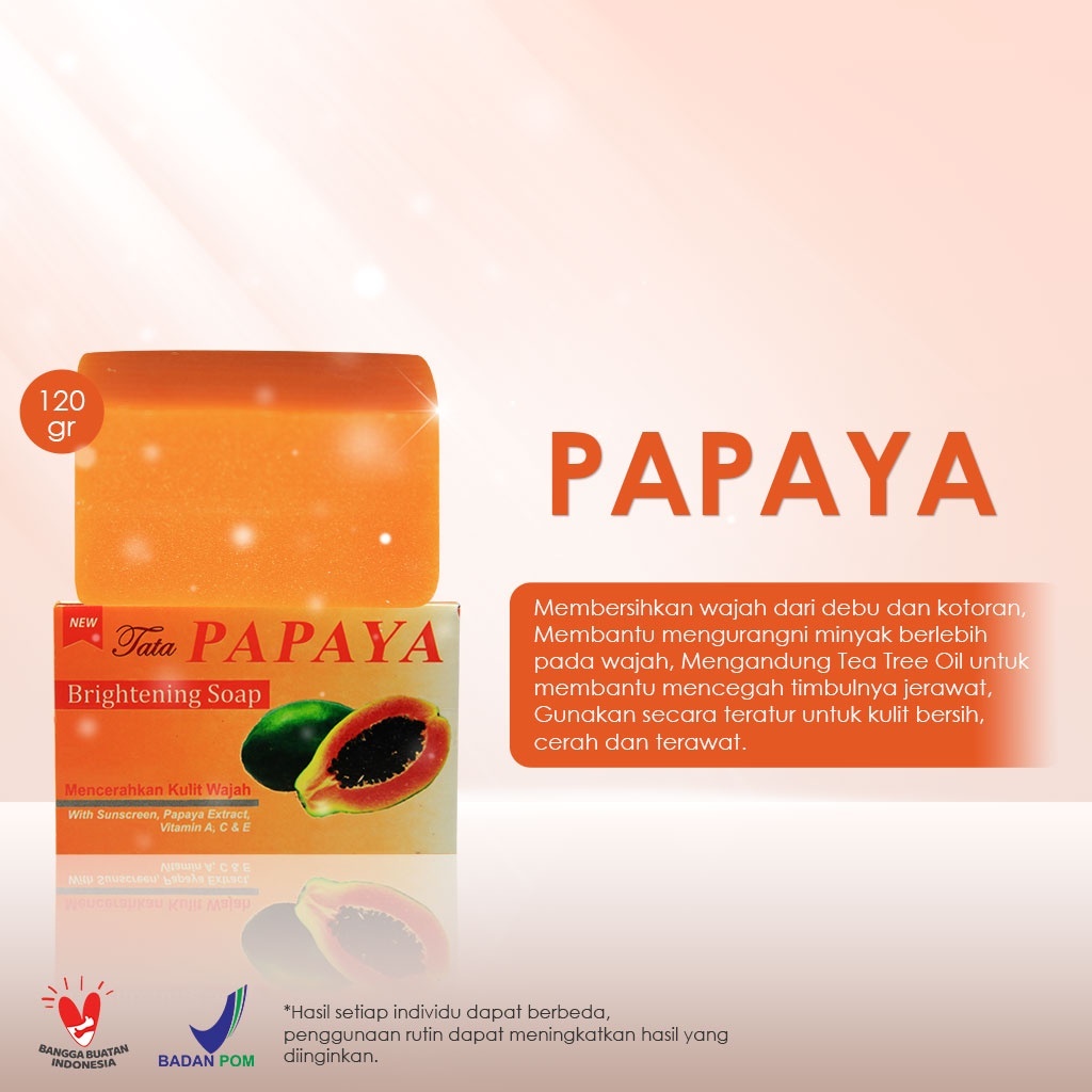 Jual READY Tata Papaya Brightening Soap/ Sabun Pepaya 120gr | TATA ...
