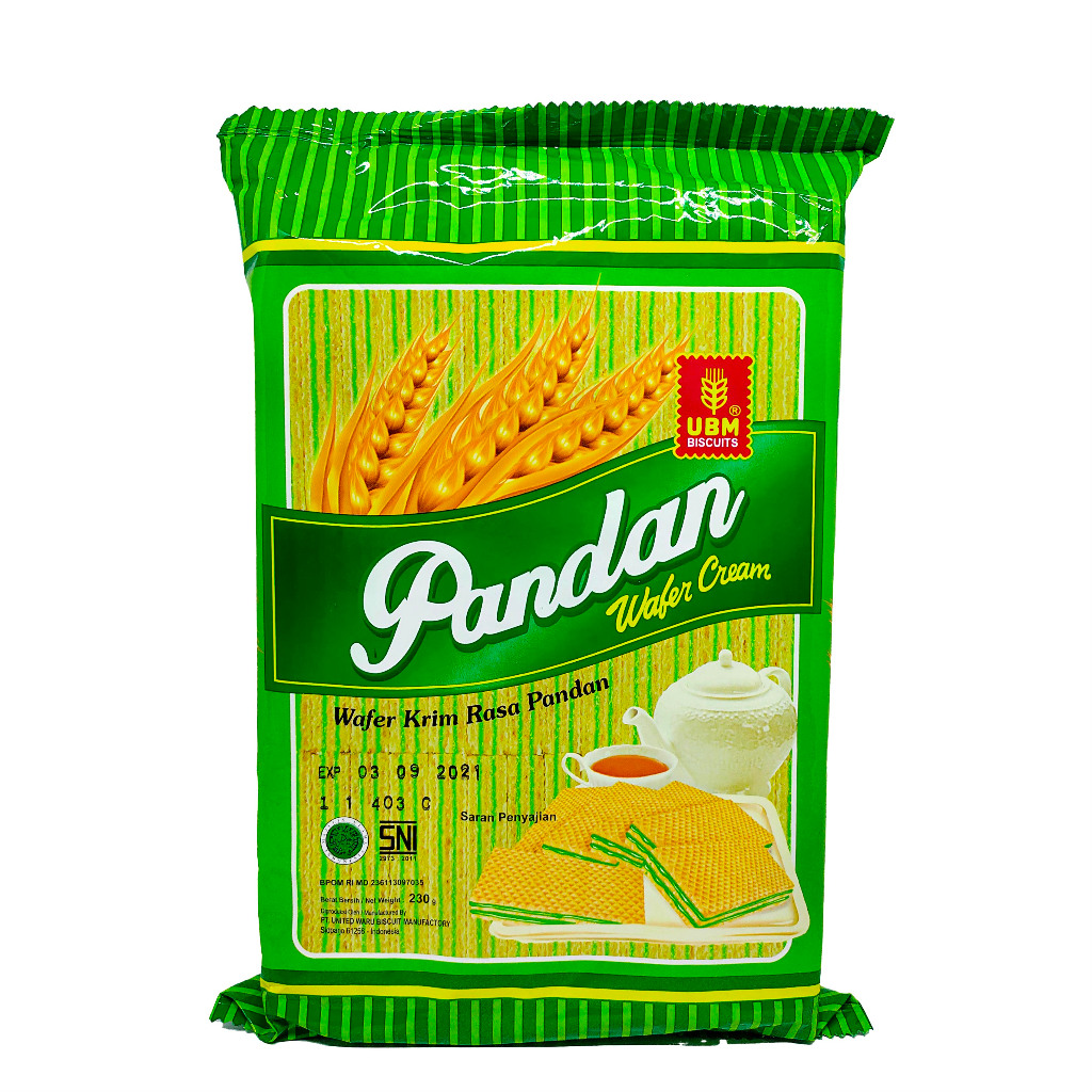 Jual Biskuit Wafer Krim UBM Wafer Cream 230 Gr Pandan Strawberry Vanila ...