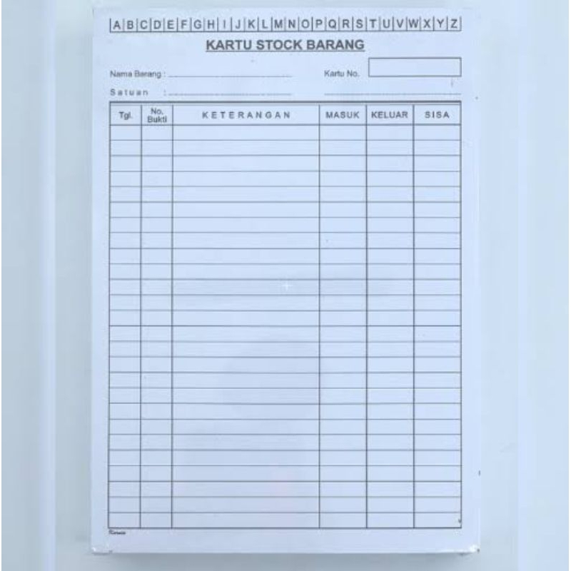 Jual Kartu Stock Barang Ukuran Kwarto/A5 (100 Lembar) | Shopee Indonesia