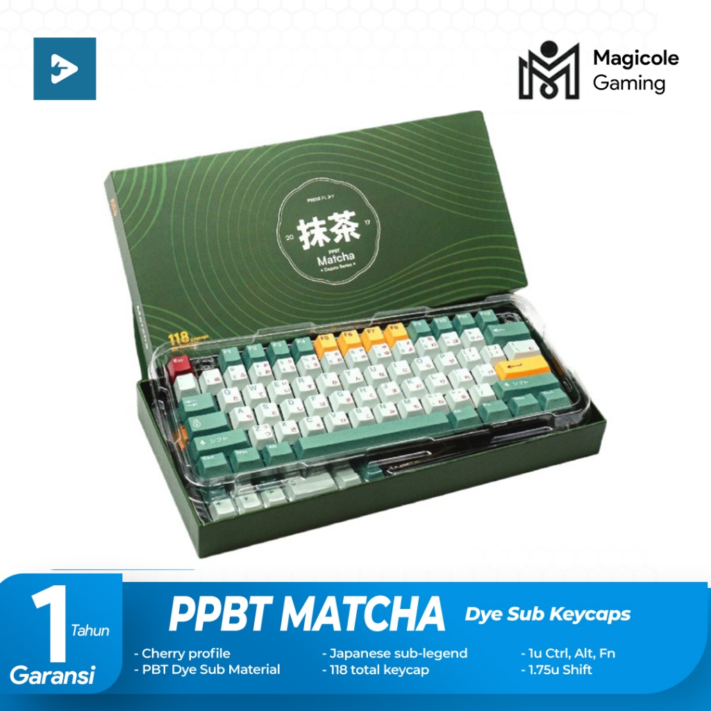Jual PPBT MATCHA PBT Dye Sub Keycaps by Press Play | Shopee Indonesia