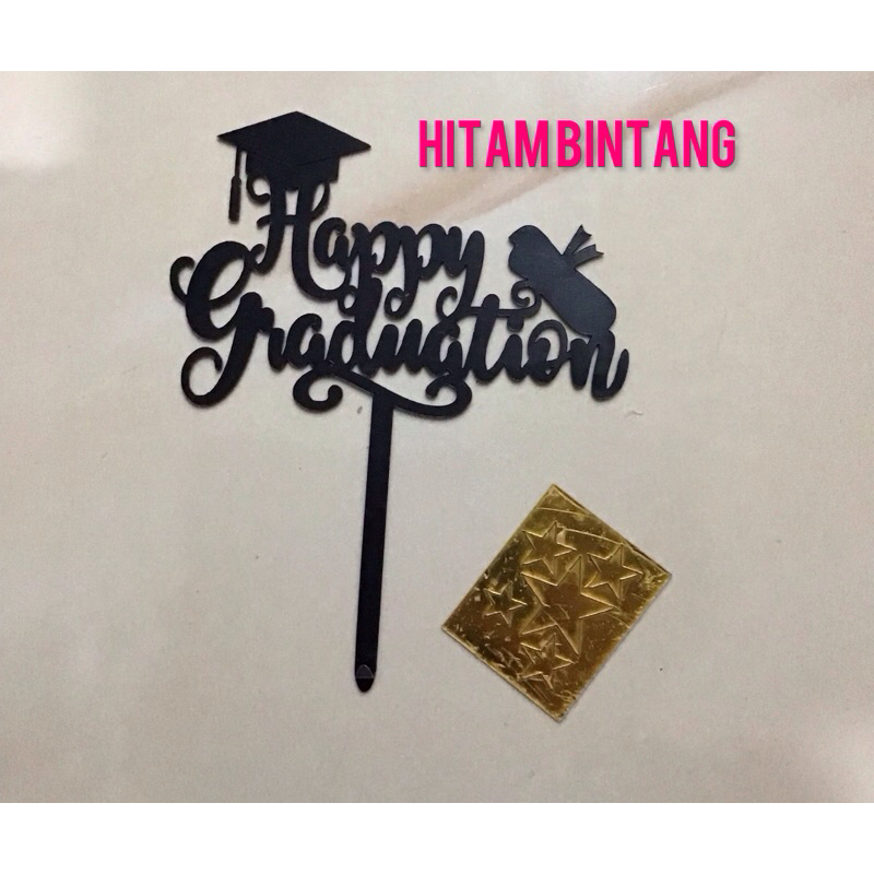 Jual Cake Topper Happy Graduation Selamat Wisuda Kelulusan | Shopee ...