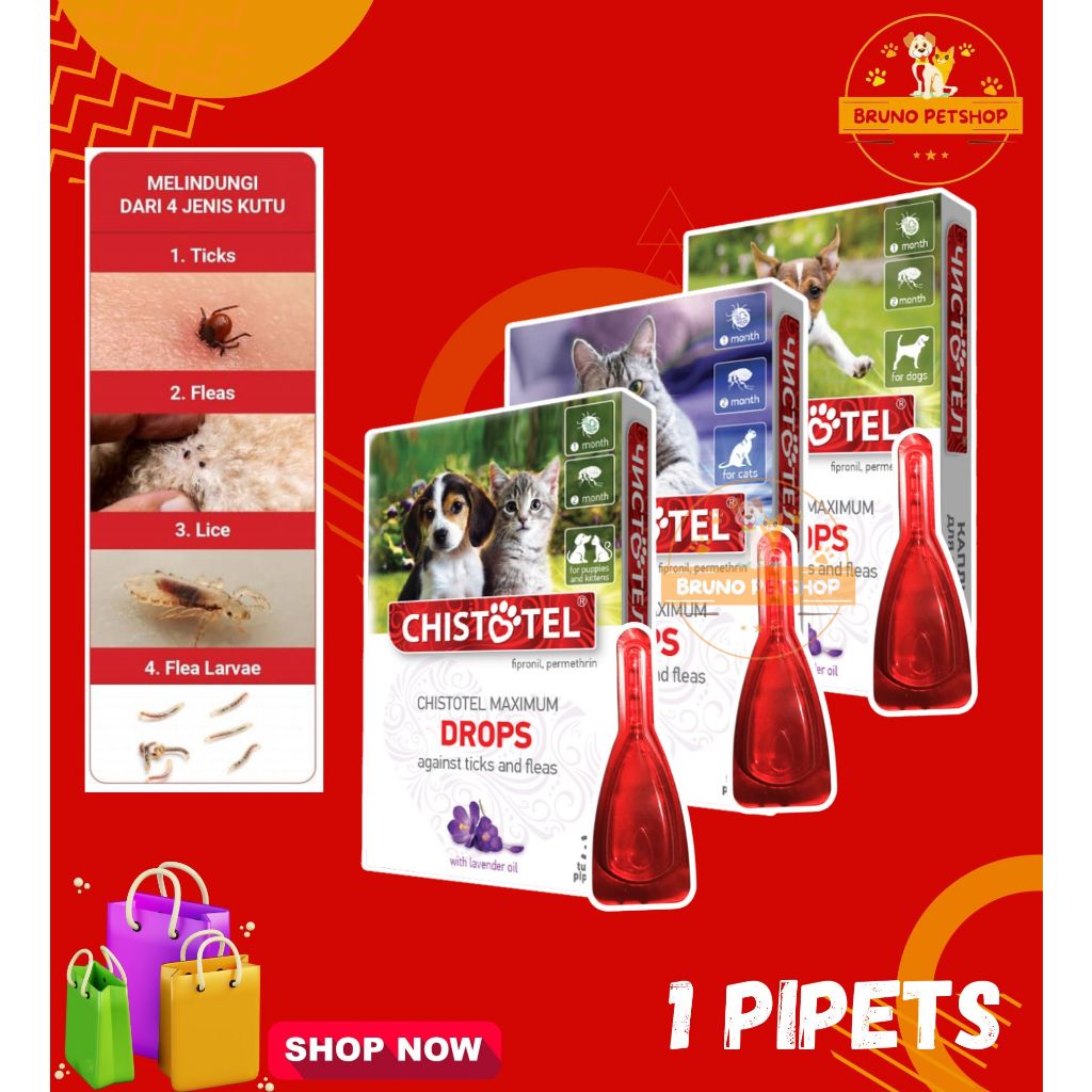 Jual CHISTOTEL MAXIMUM Obat Anti Tetes Kutu Kucing Anjing Anti Parasit ...