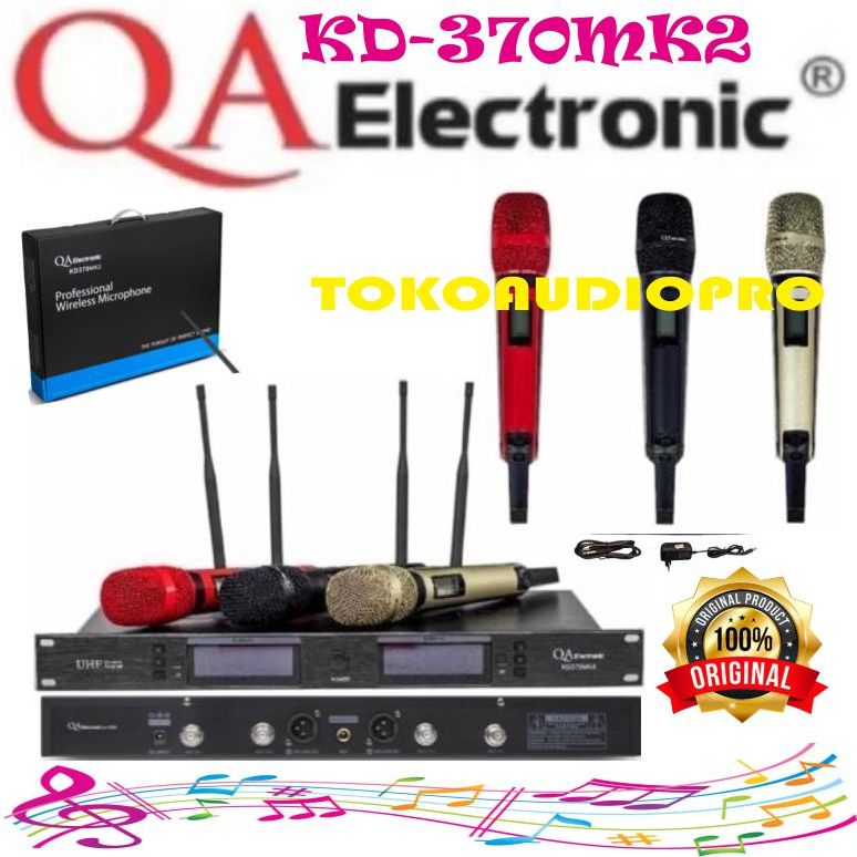 Jual Mic QA Electronic KD370MK2 Dual Channel Microphone QA KD-370Mk2 By RDW | Shopee Indonesia