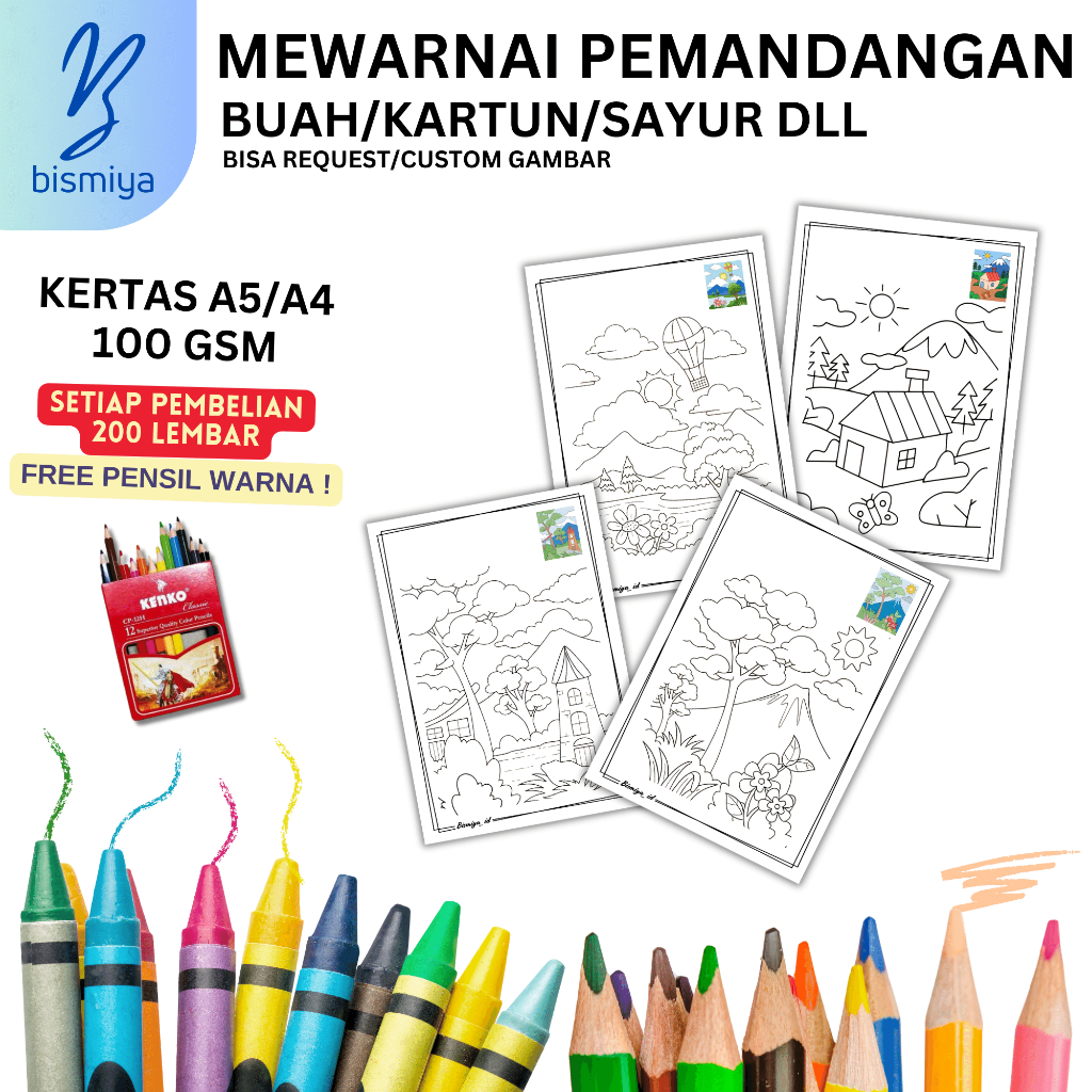 Jual Gambar Sketsa Mewarnai 100gsm ~ PEMANDANGAN/ Seketsa Lukis ...