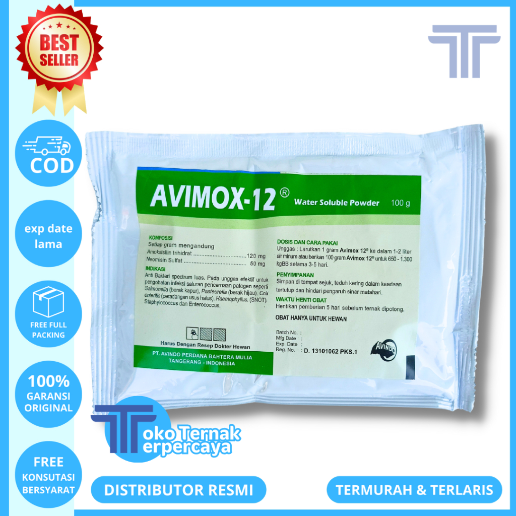 Jual AVIMOX 12 ISI 100 GRAM - Obat Ayam Snot Koli Berak Kapur Berak ...