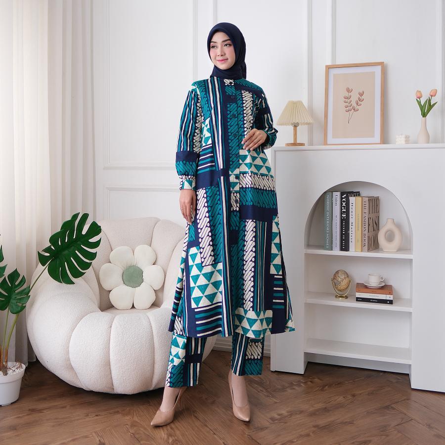 Jual ABA AGENBAJU ONE SET ALENA - TUNIK PANJANG + CELANA PANJANG (READY ...