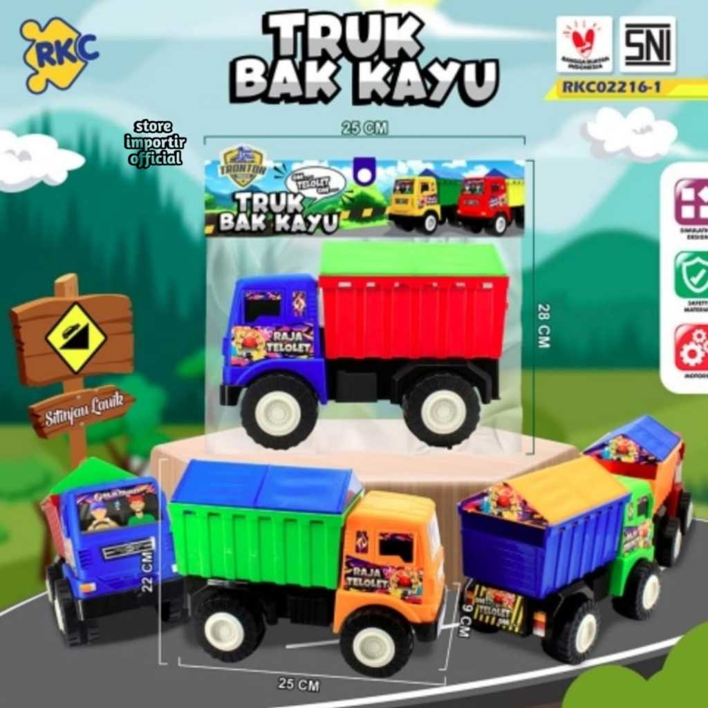 Jual Mainan Anak Truck Bak Kayu RKC 2216 Jalan Manual Tanpa Baterai ...