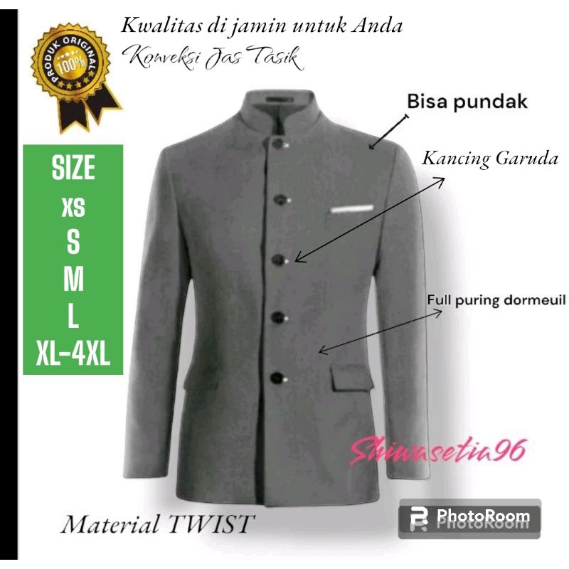 Jual JAS MANDARIN KANCING GARUDA /JASKO PRIA FUL PURING BUSA PUNDAK ...