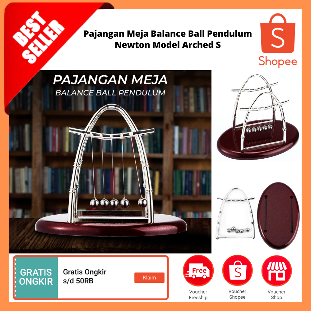 Jual Pajangan Meja Balance Ball Pendulum Newton Model Arched S / Newton Cradle Bola Keseimbangan ...