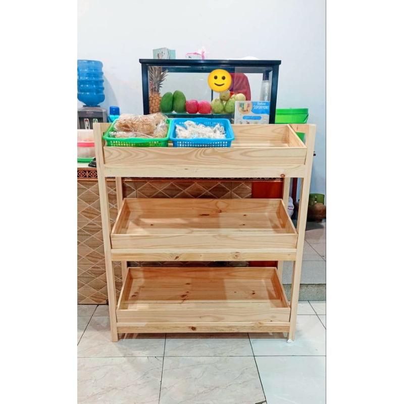 Jual rak display 3 susun/rak sayur/rak snack/rak buah/rak roti | Shopee ...
