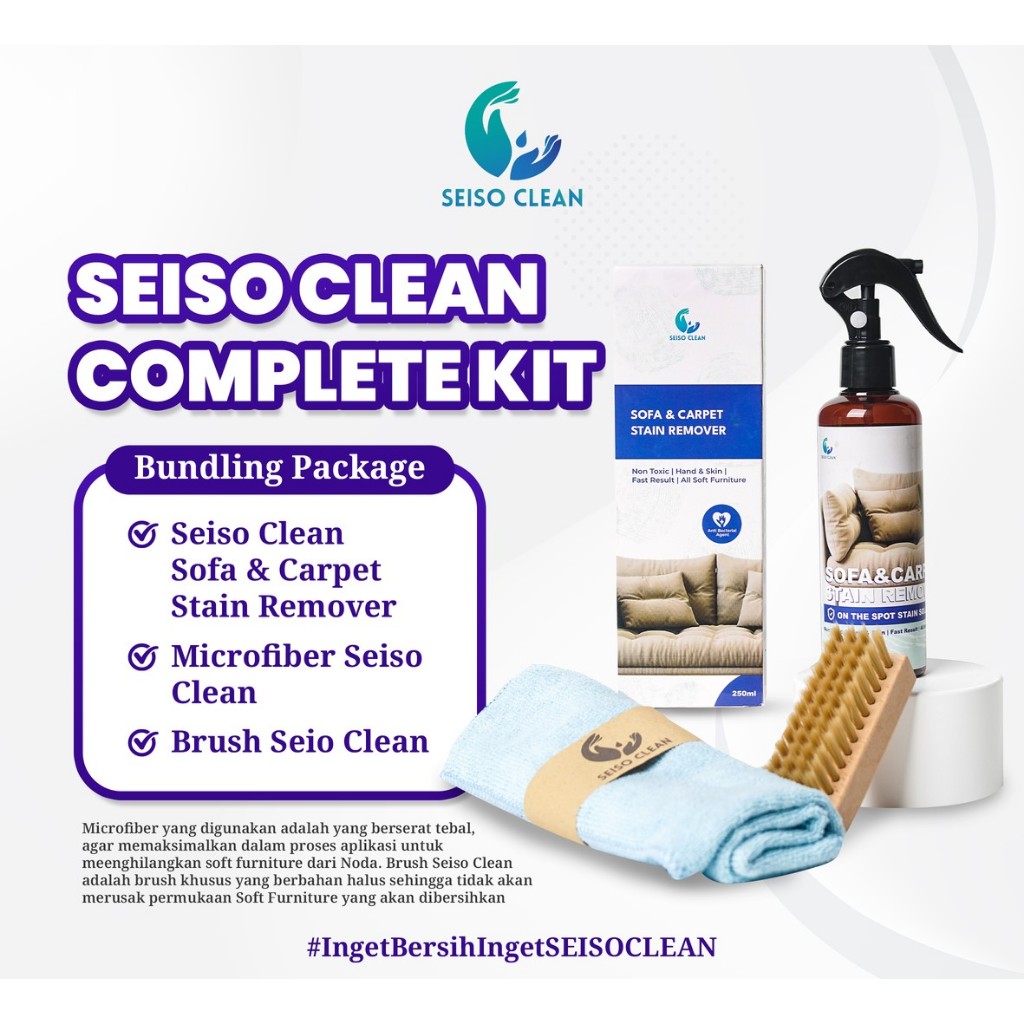 Jual [COMPLETE KIT] Penghilang Noda Sofa & Karpet SEISO CLEAN - Pertama ...