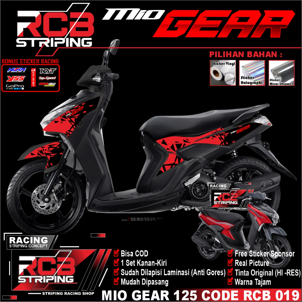 Jual Stiker Variasi Mio Gear 125 - Sticker Striping Motor Mio Gear 125 ...