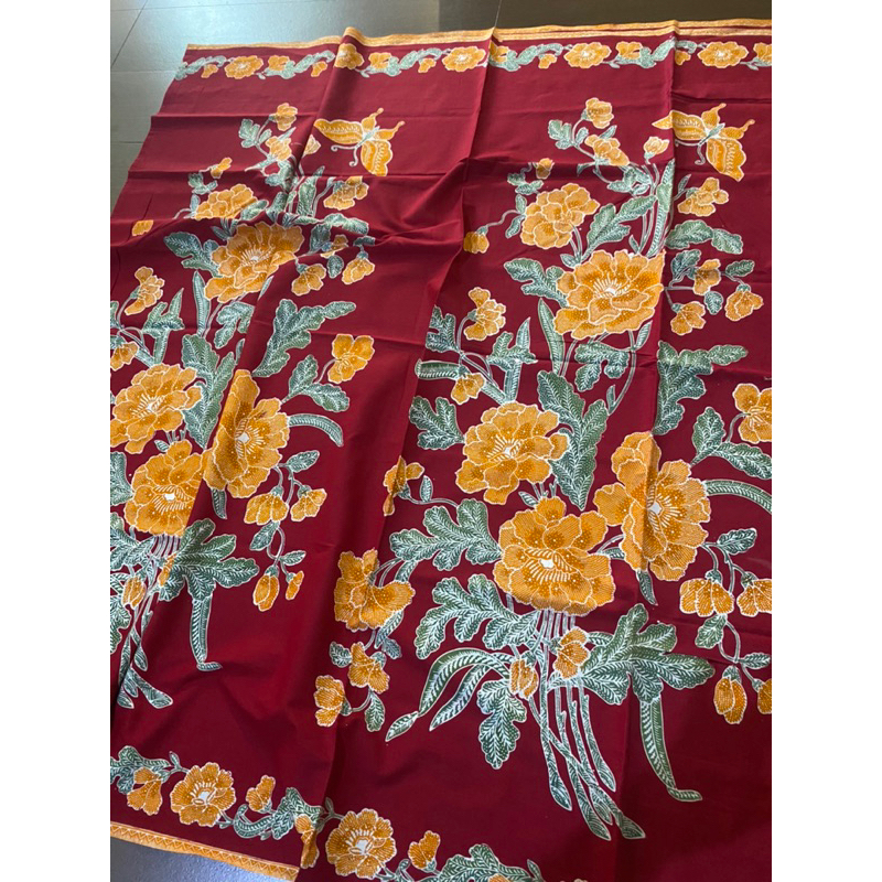 Jual PREMIUM!! KAIN BATIK ENCIM KOMBINASI TULIS MOTIF FLORAL/ BAHAN ...