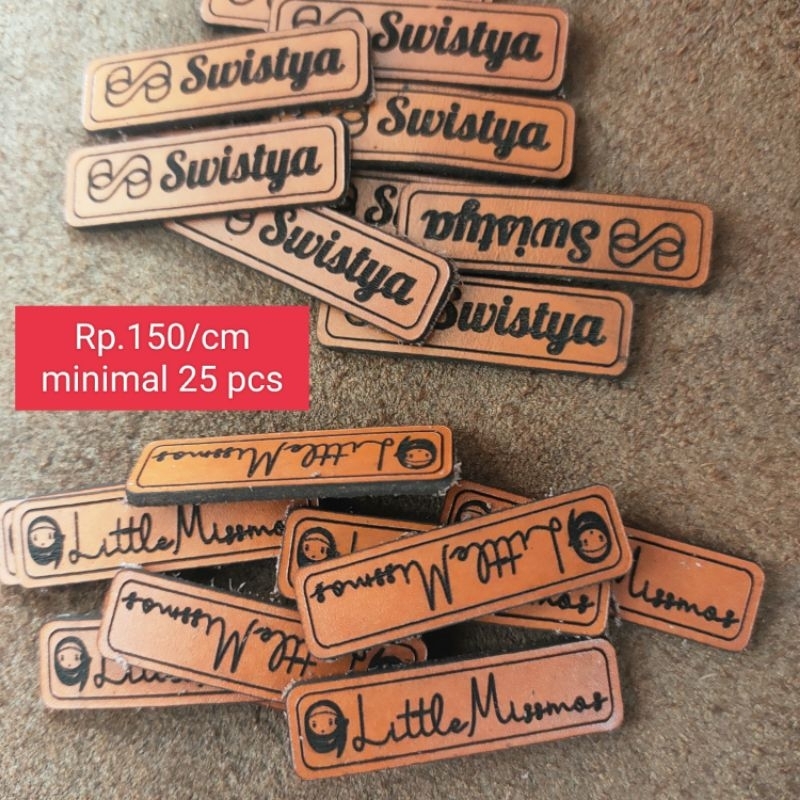 Jual label kulit asli custom grafir / label hijab / label tas | Shopee ...