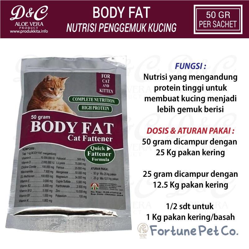Jual Body Fattener 50 gram Vitamin Penggemuk Kucing Vitamin Gemuk ...