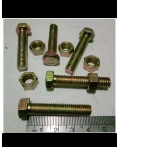 Jual BAUT + MUR KUNING BMK M8 X 40 MM ( KUNCI 12 ) | Shopee Indonesia