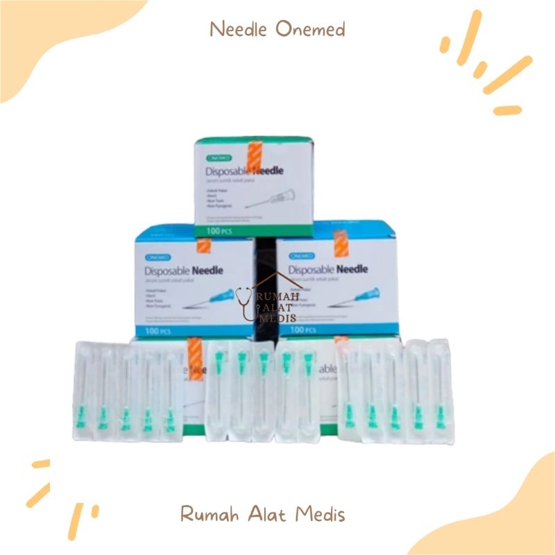 Jual Per Box Disposable Needle Onemed 100's 18G / 23G / 24G / 25G / 26G / 27G / 30G | Shopee ...