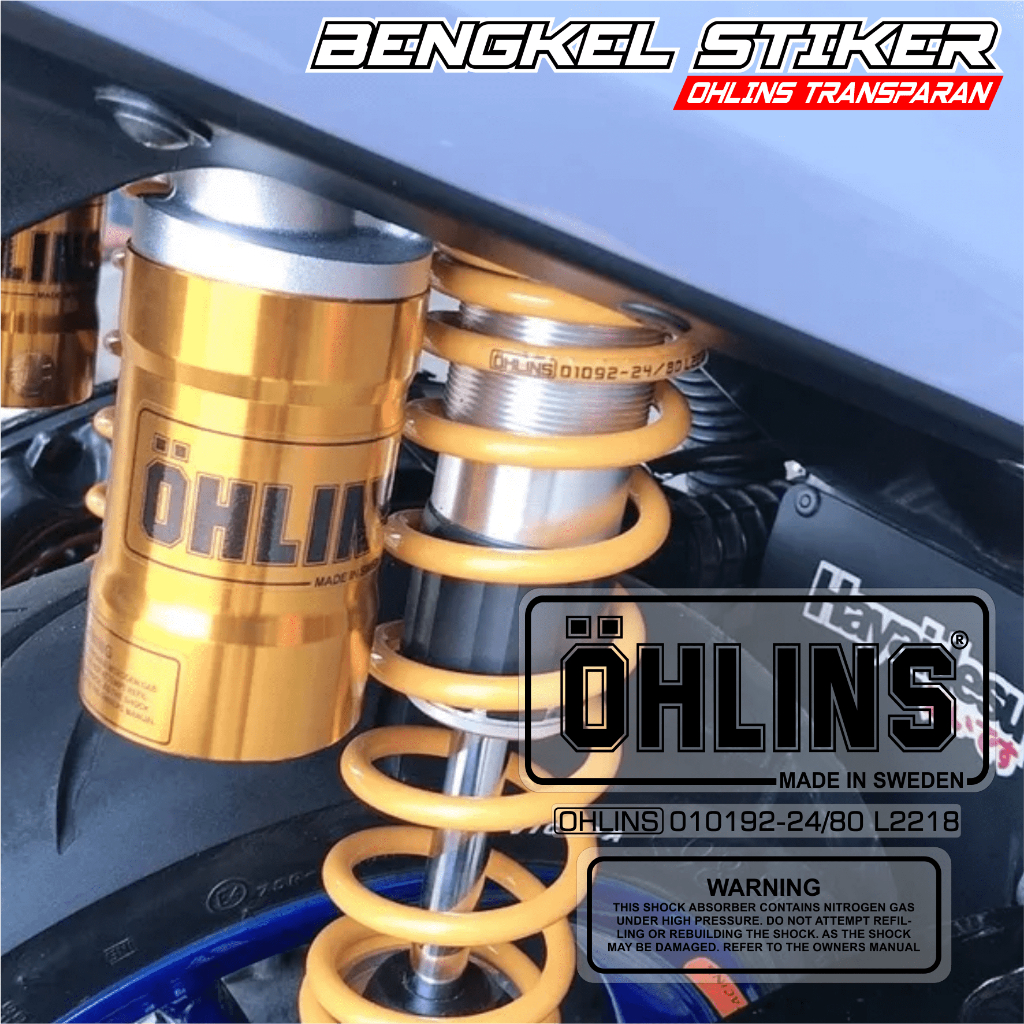Jual Stiker Shock Ohlins Transparan Sticker Shockbreaker Motor Matic ...