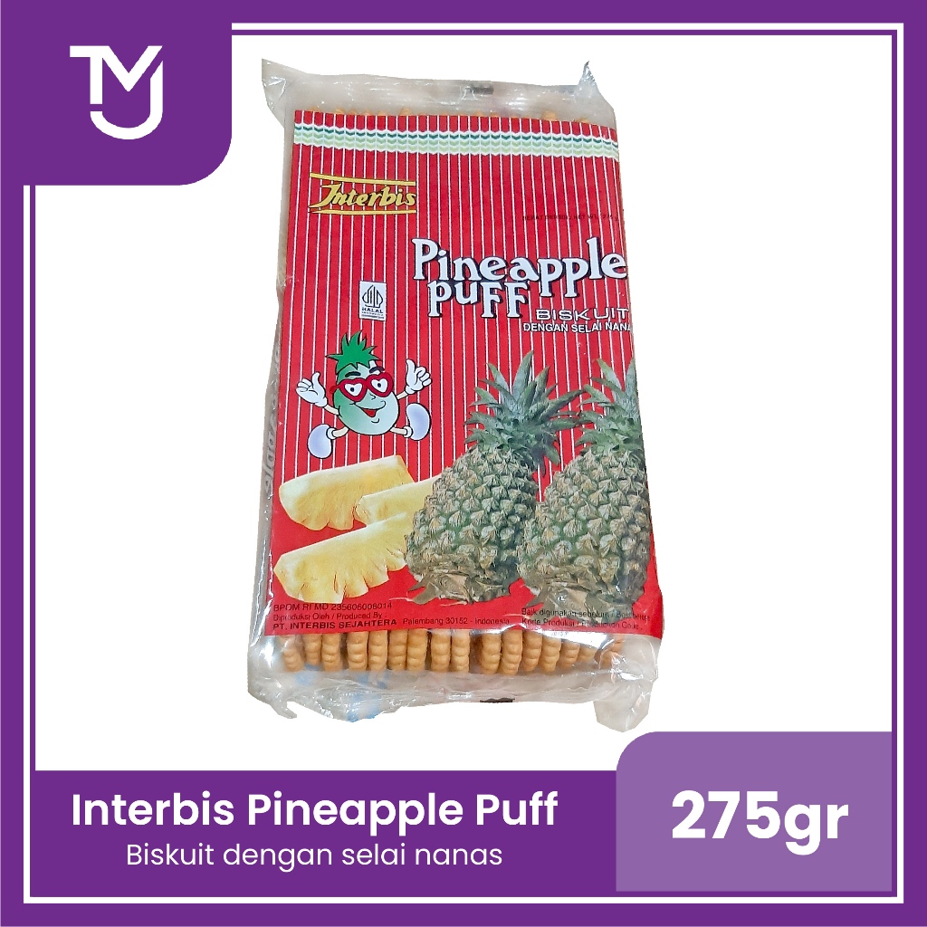 Jual interbis Pineapple Puff 275gr -- Biskuit Selai Nanas | Shopee ...