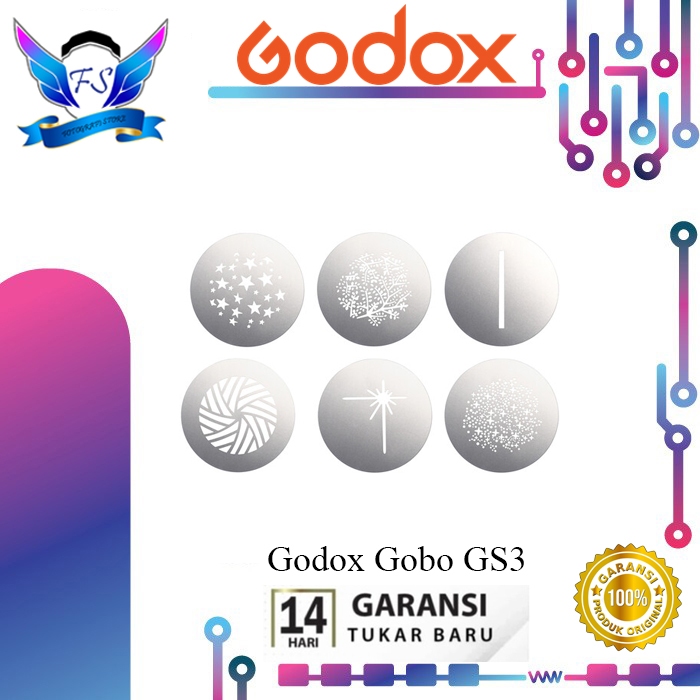 Jual Godox Gobo Set Pattern and Shape GS3 For VSA Spotlight Attachment ...