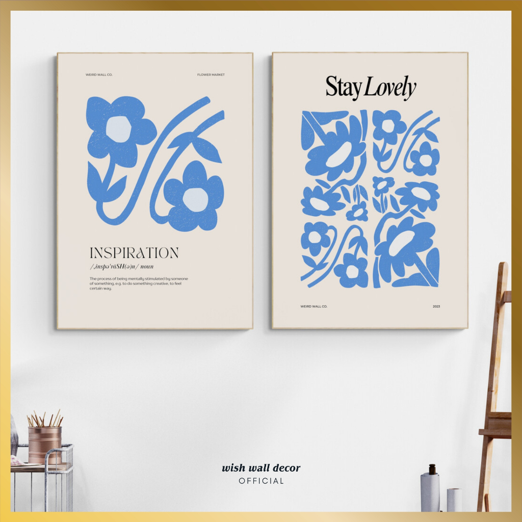 Jual Hiasan Dinding Aesthetic 20x29 cm Warna Biru - Pajangan Dinding ...