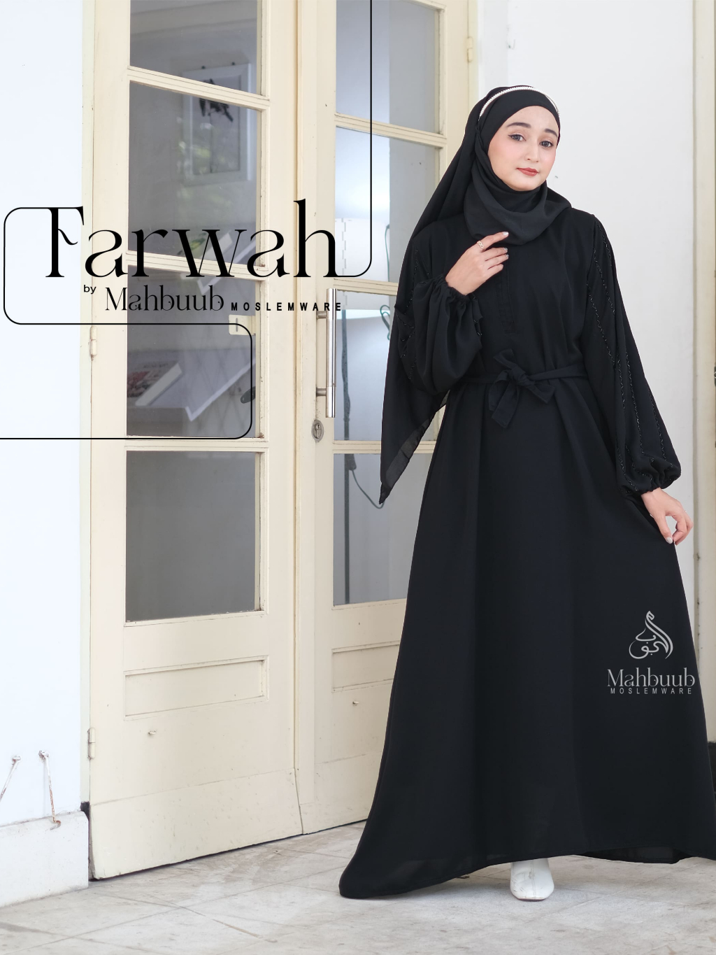 Jual Farwah Abaya Hitam Turkey Gamis Syari Muslimah Bahan Jetblack Hitam Kombinasi Mata-Mata ...