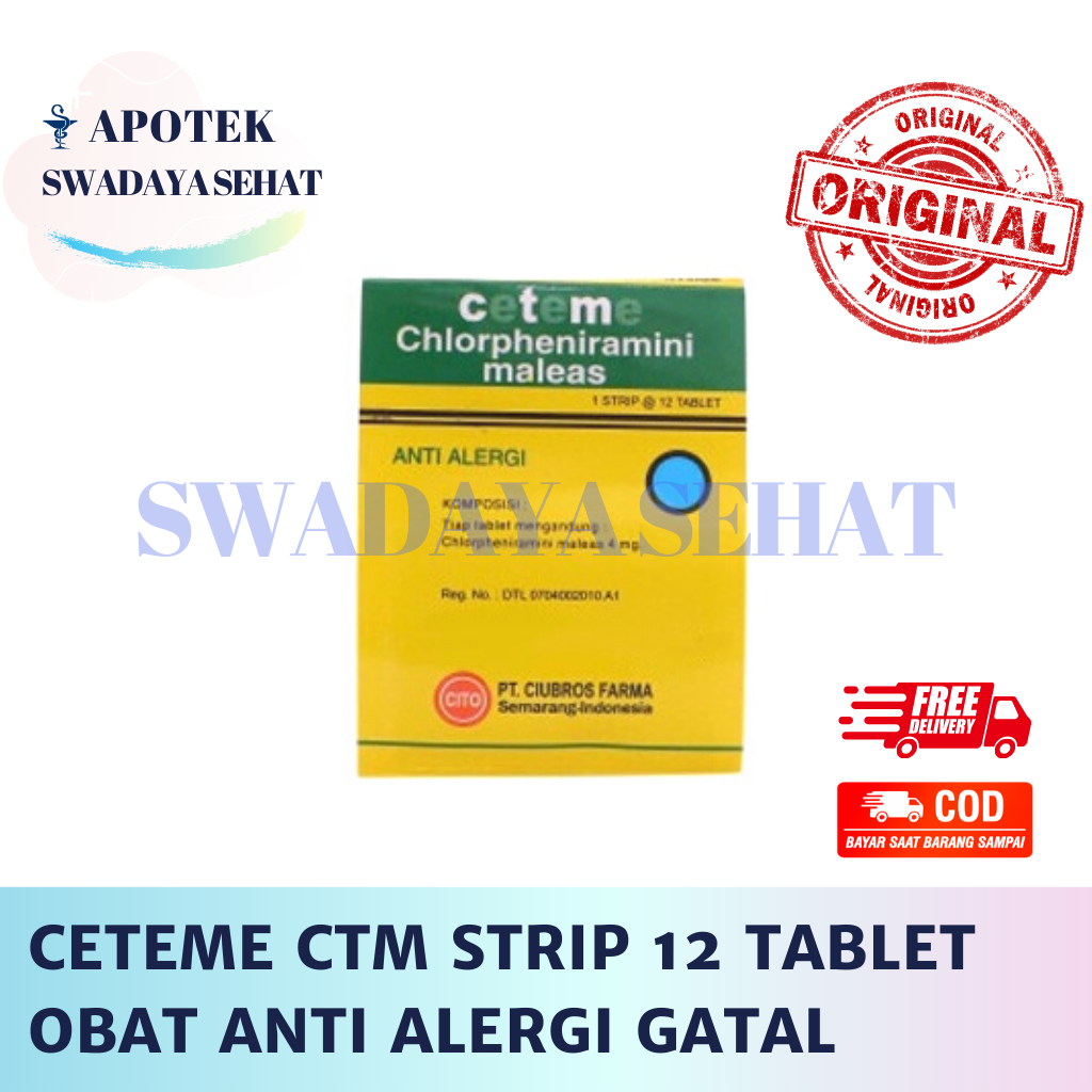 Jual CeTeMe CTM Anti Alergi 12 Tablet Per Strip | Shopee Indonesia