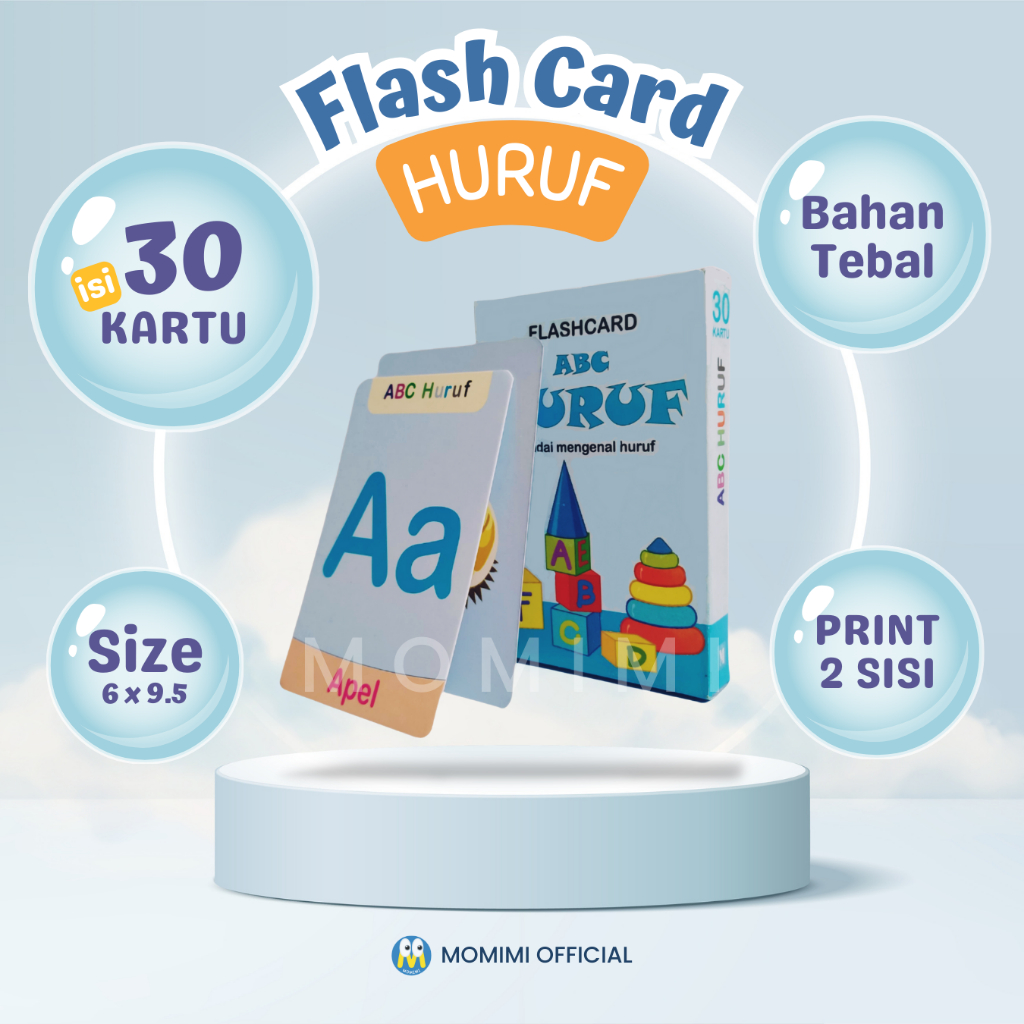 Jual Flash Card Huruf Alfabet Bahan Tebal Laminasi Glossy Kartu Belajar ...
