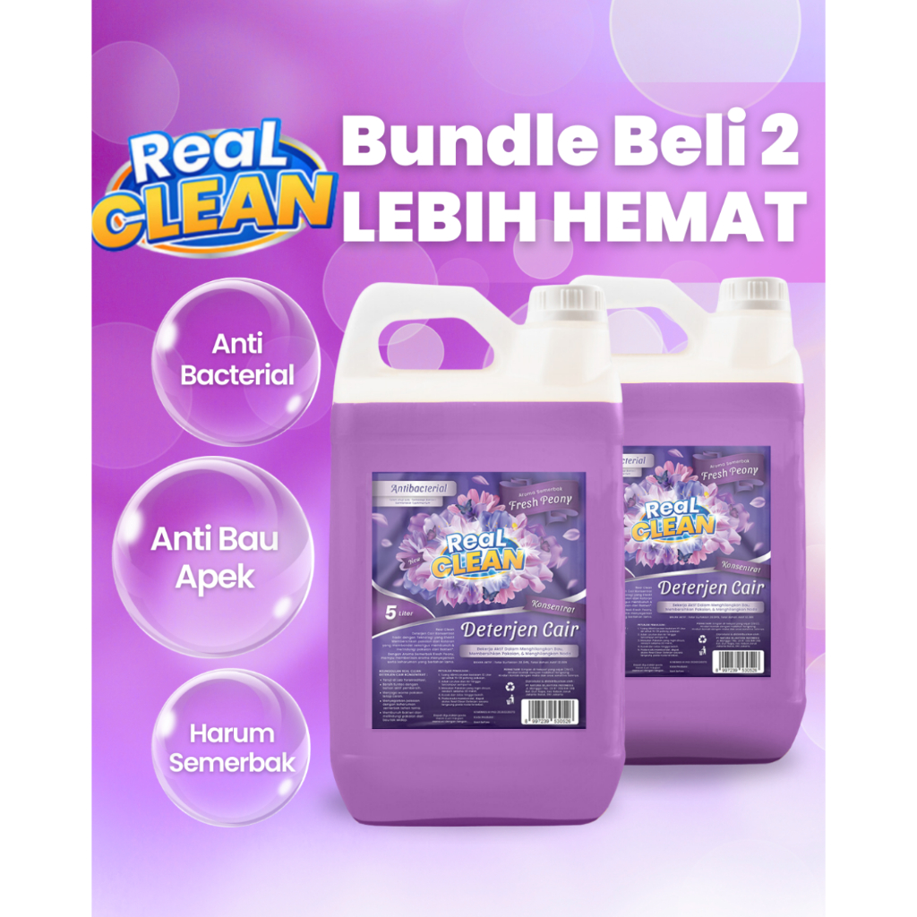 Jual [BUNDLE] Deterjen Cair Laundry Fresh Peony 5 Liter ISI 2 PCS - Detergent Liquid Sabun Cuci ...