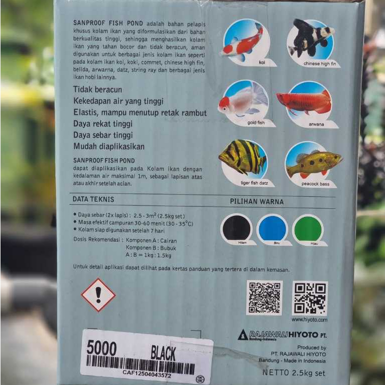 Jual Cat Kolam Ikan Koi Sanproof Fish Pond 2.5 Kg flexycoat ultrapond ...