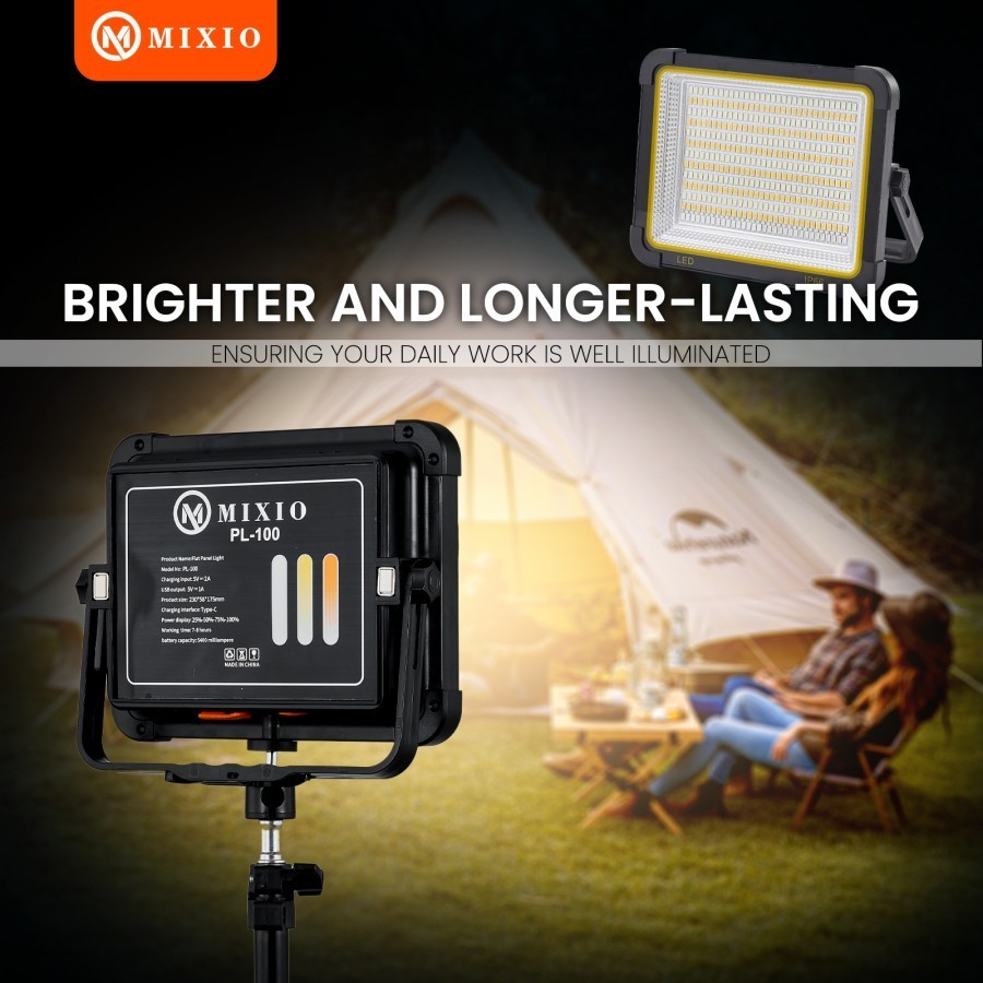 Jual MIXIO PL100 LAMPU LED Portable 5400mAh Outdoor / Live Streaming ...
