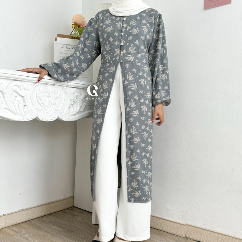 Jual Ghamara • SHOYA TUNIK MOTIF | blouse bunga | atasan floral ...