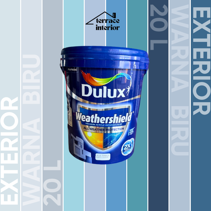 Jual Cat Tembok Dulux Weathershield Exterior 20 L Biru Semi Gloss ...