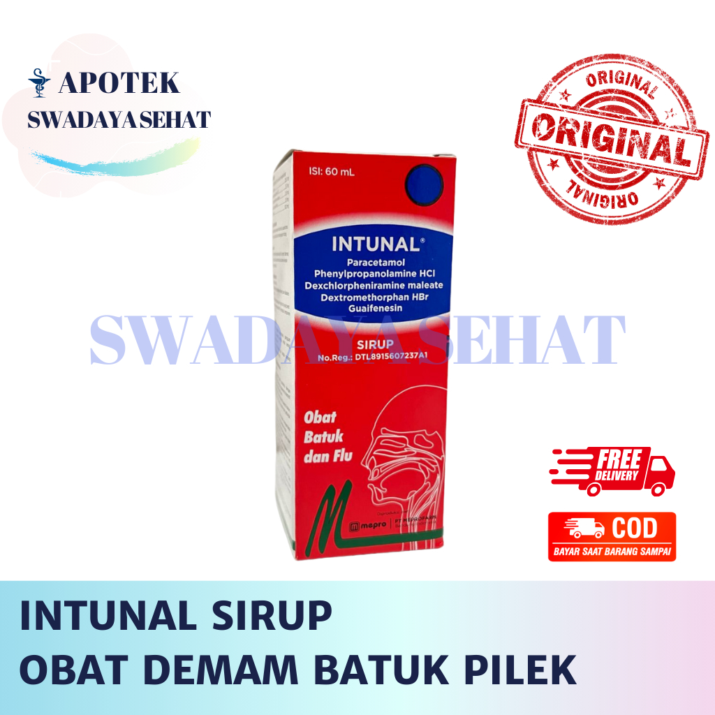 Jual INTUNAL Sirup 60 ML Obat Demam Batuk Pilek Flu Alergi Syrup ...
