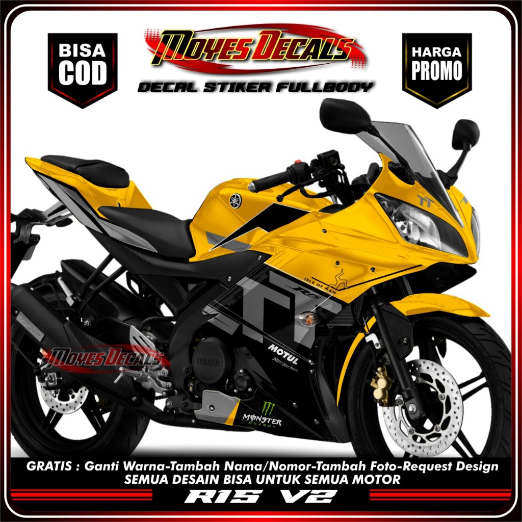 Jual Decal Stiker R15 V2 Fullbody Decal Stiker Variasi Motor yamaha R15 ...