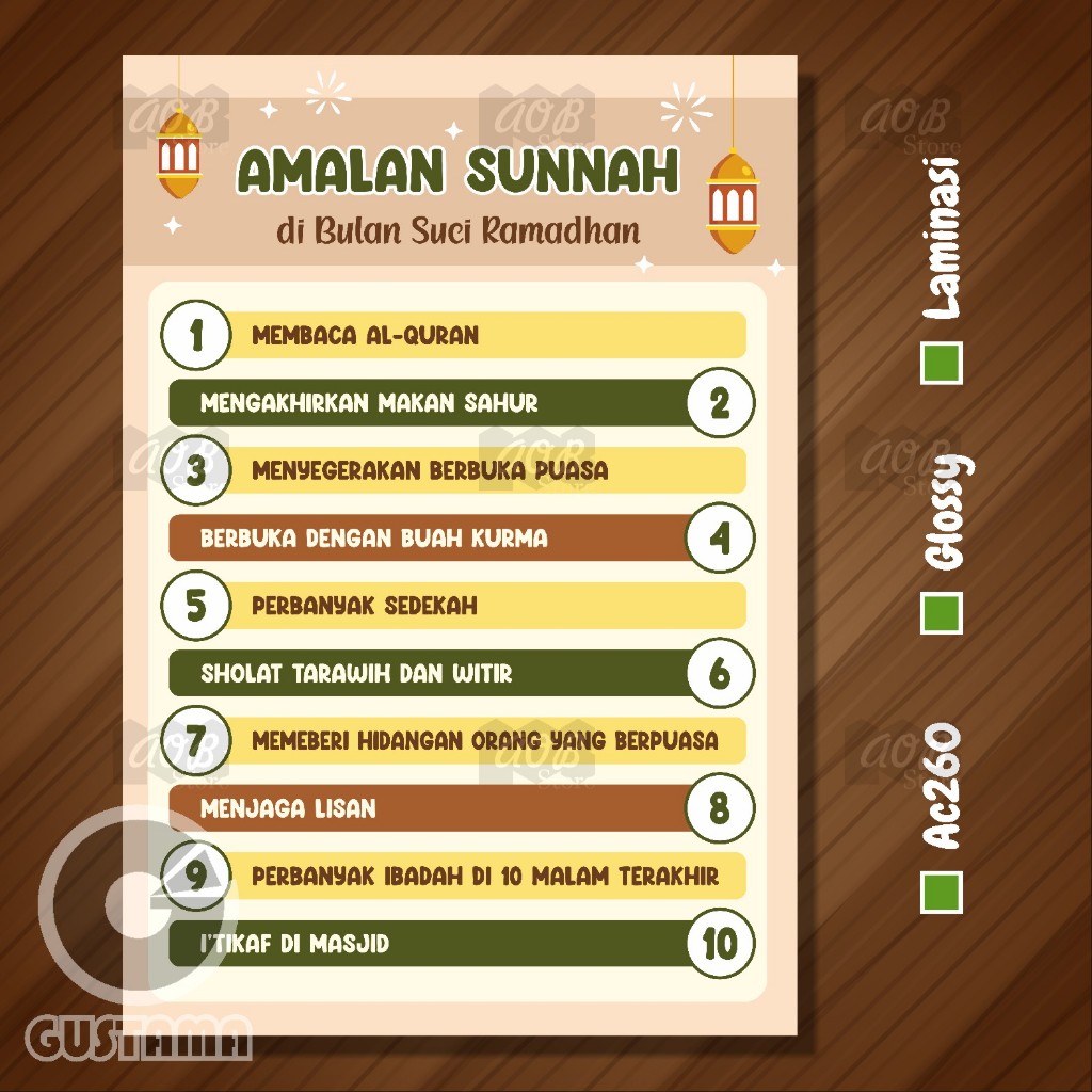 Jual Poster Amalan Sunnah Bulan Ramadhan, Poster Edukasi Laminasi A3 | Shopee Indonesia