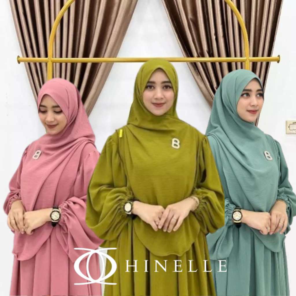 Jual Gamis set hijab Luna syar'i pasmina oval cringkel airflow premium ...
