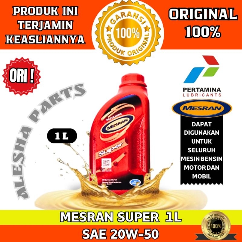 Jual OLI MESRAN SUPER 1 Liter SAE 20W-50 Original 100% | Shopee Indonesia