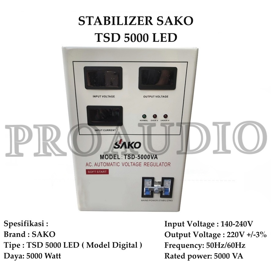 Jual Stabilizer Listrik SAKO TSD 5000 VA LED Digital Original | Shopee ...
