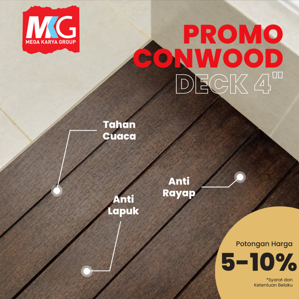 Jual Conwood Deck 4 Tebal 25mm/14mm – Lantai Pengganti Kayu | Shopee ...