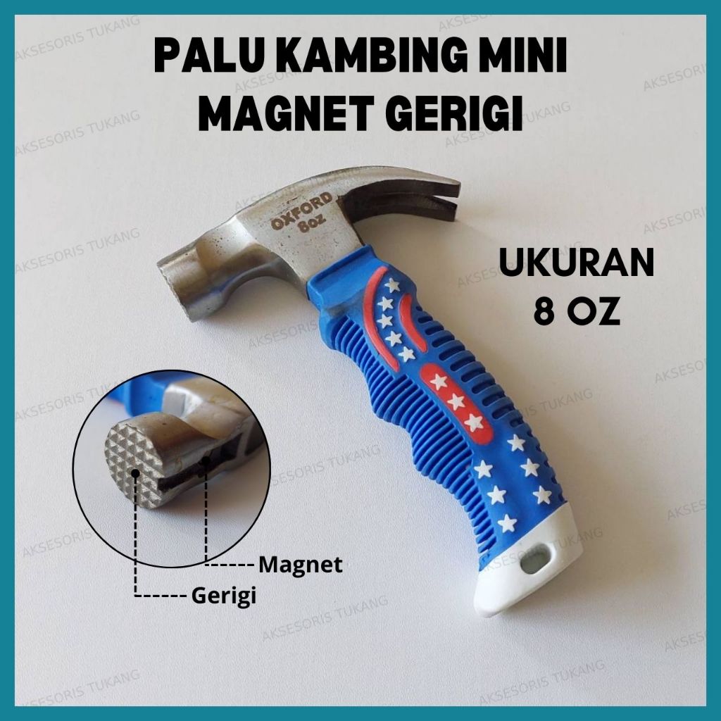 Jual Palu Kambing Mini Cebol Magnet Gerigi 8 Oz 0.25 Kg Pendek Gagang ...