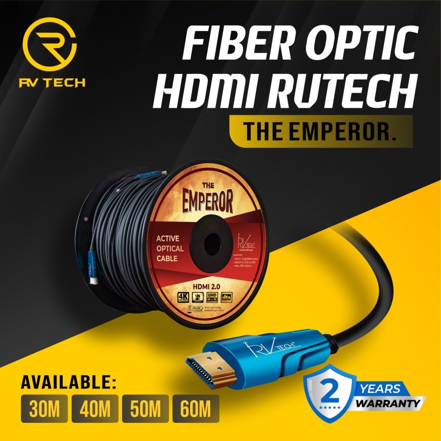 Jual KABEL HDMI FIBER OPTIC EMPEROR RVTECH - 60M | Shopee Indonesia
