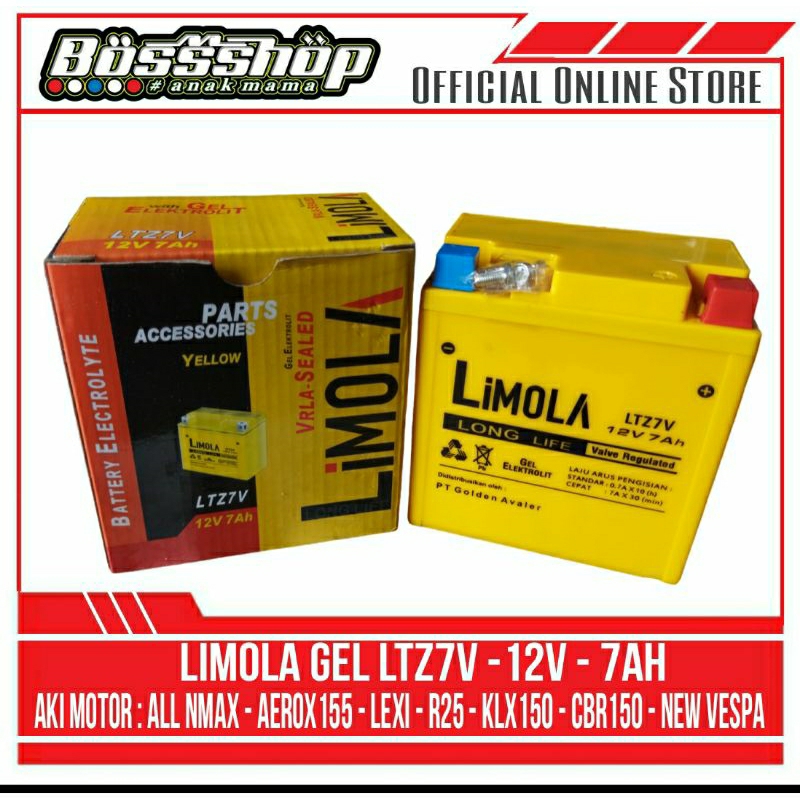 Jual Aki Motor Aki GEL LIMOLA LTZ7V 12V- 7AH Aki Motor All Nmax Aerox ...