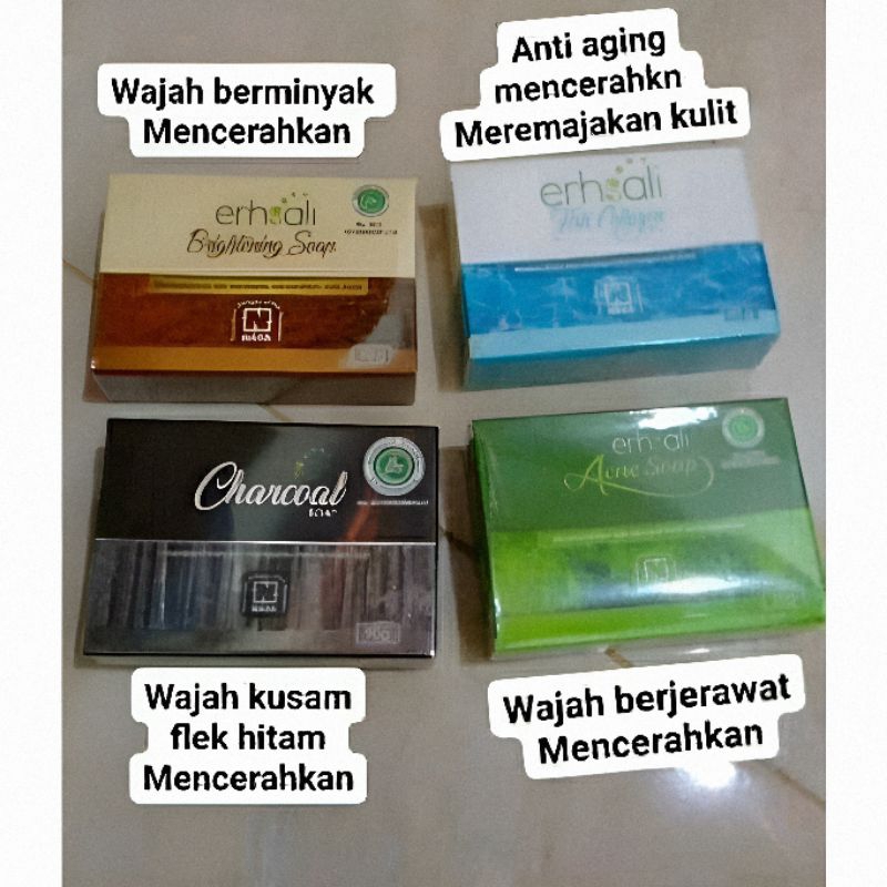 Jual ERHSALI Sabun Nasa | Brightening - Charcoal - Fish Collagen - Acne ...