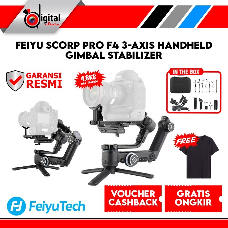Jual Feiyu Scorp Pro F4 3-Axis Handheld Gimbal Stabilizer RESMI | Shopee Indonesia
